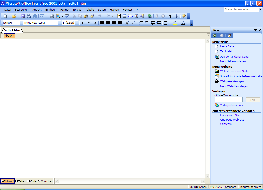 Microsoft Frontpage 2003 - Beta 2 Preview